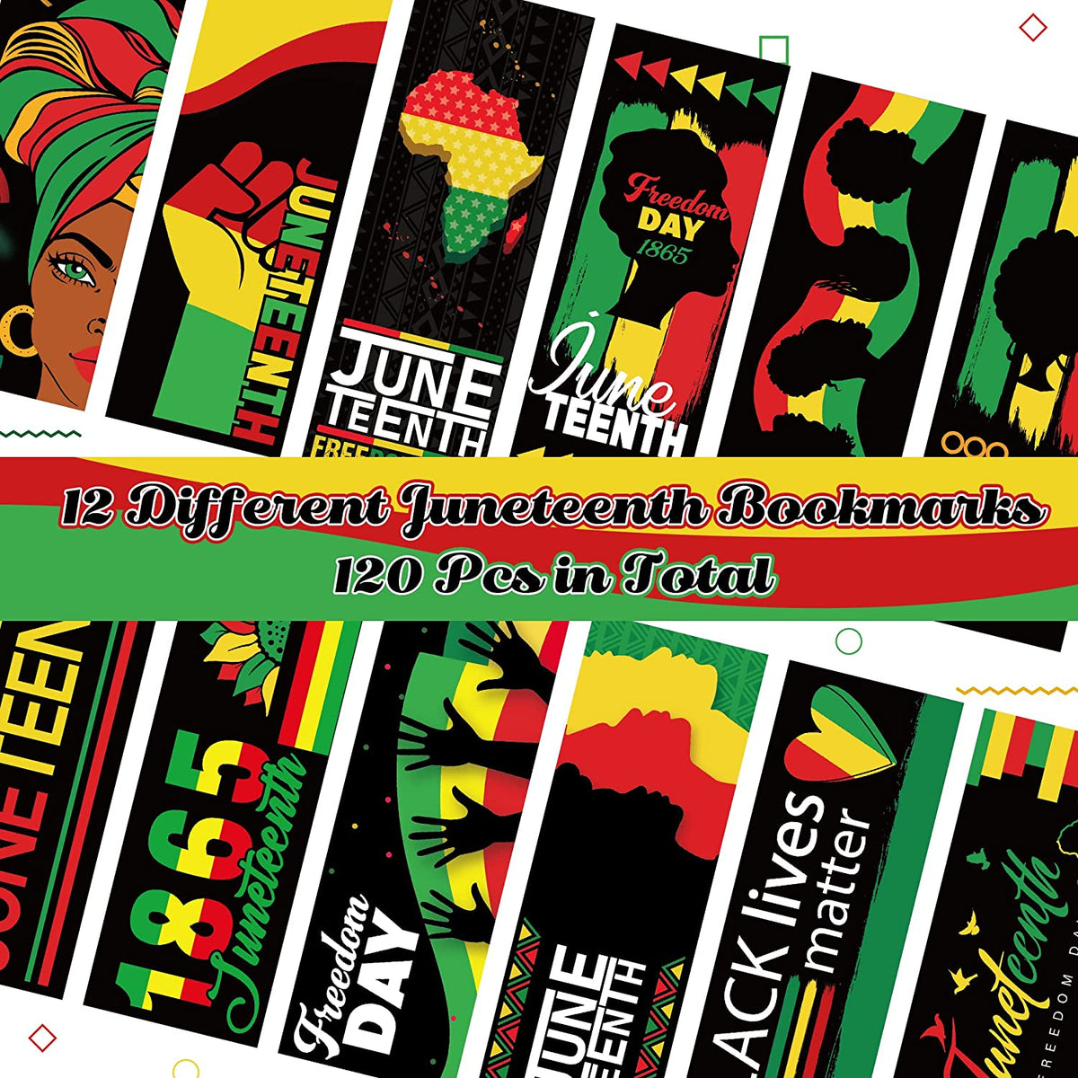 Haooryx 120Pcs Juneteenth Bookmarks Religious Black History Month Book